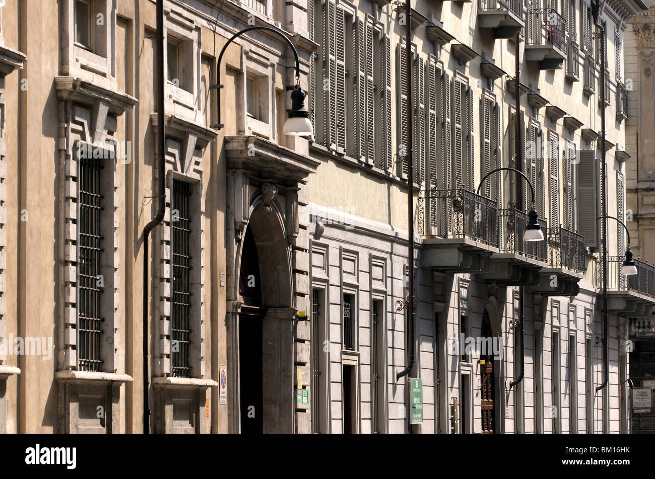 Baroque façade, Via Bogino, historic centre, Turin, Piedmont, Italy ...