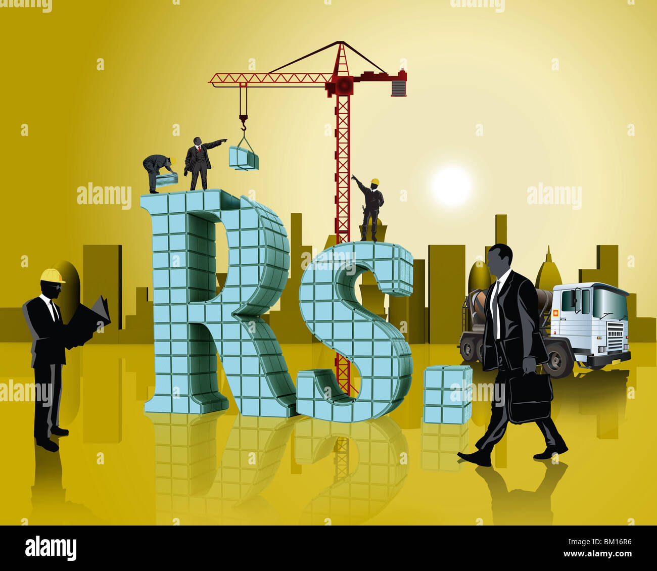 Construction work in a city Stock Photo - Alamy