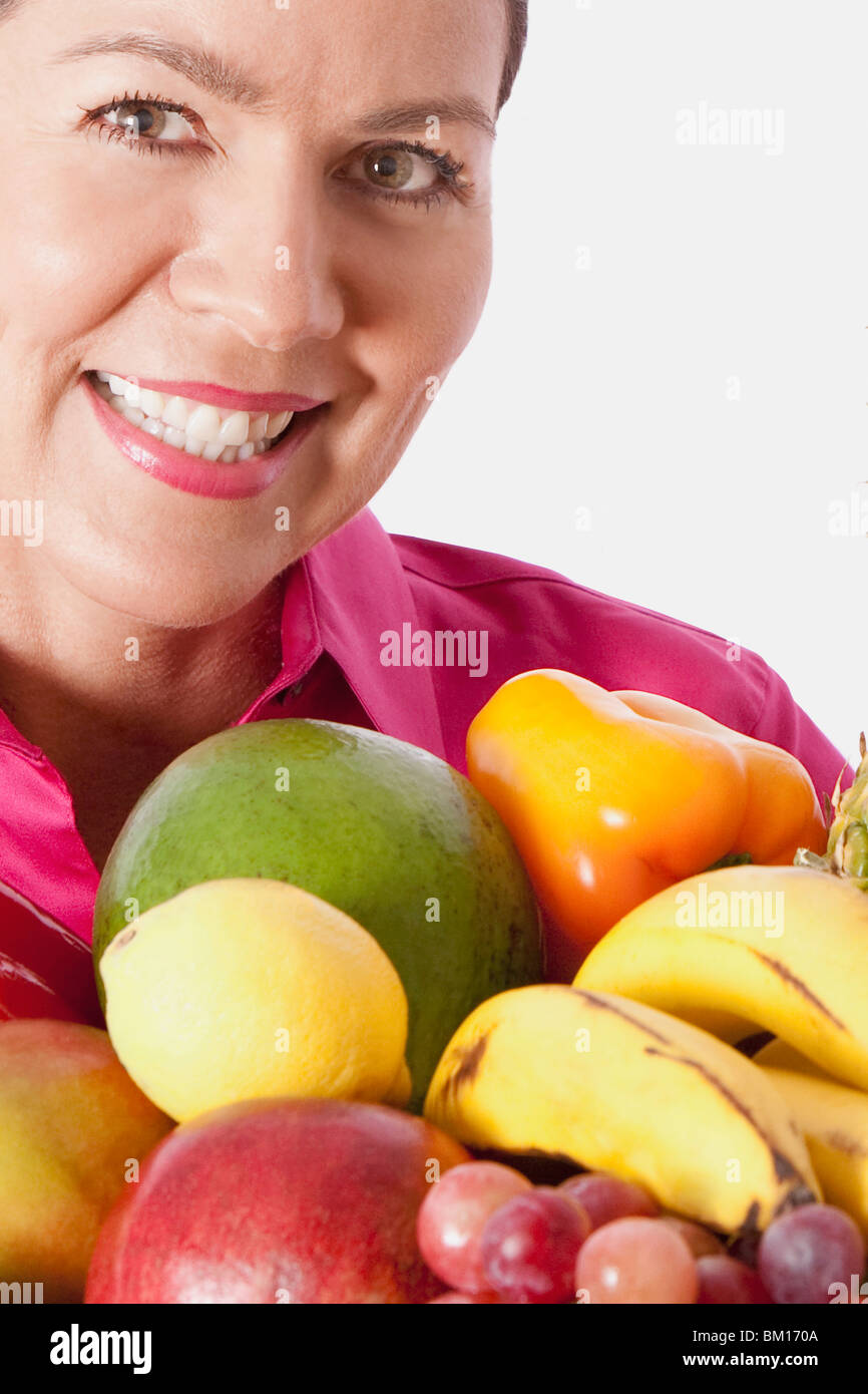 Woman tropical fruits camera view hi-res stock photography and images ...