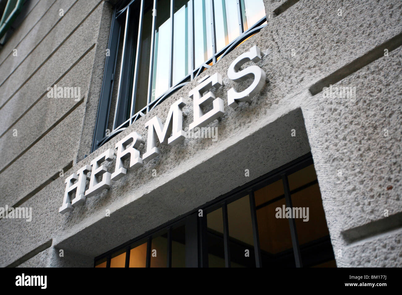 Hermes sign, Via Sant'Andrea 11 street, Milan, Italy, Europe Stock ...