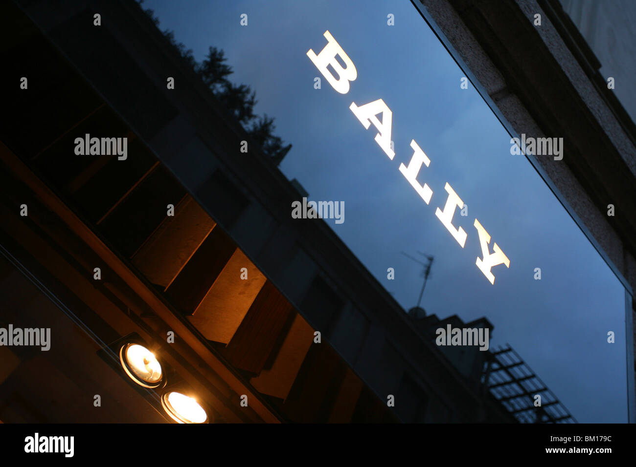 Bally fashion shop sign, Via Monte Napoleone street, Milan, Lombardy ...
