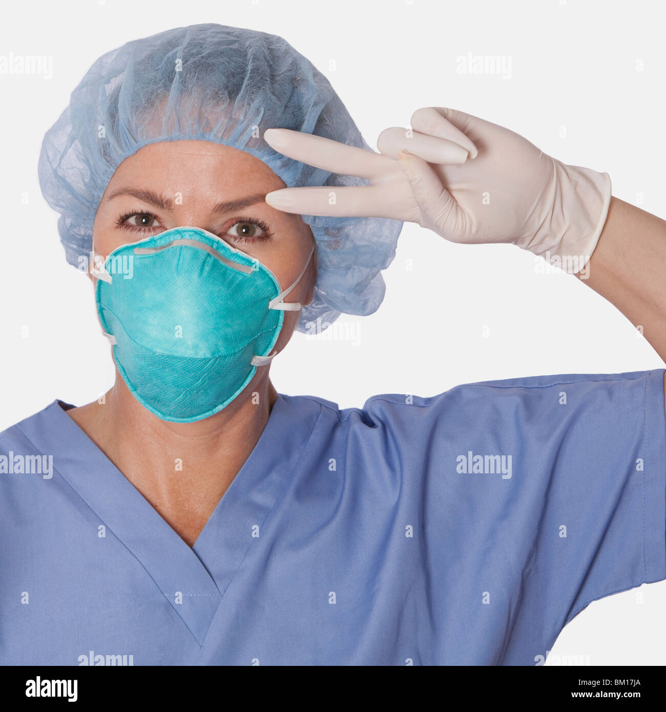 Female surgeon saluting Stock Photo - Alamy