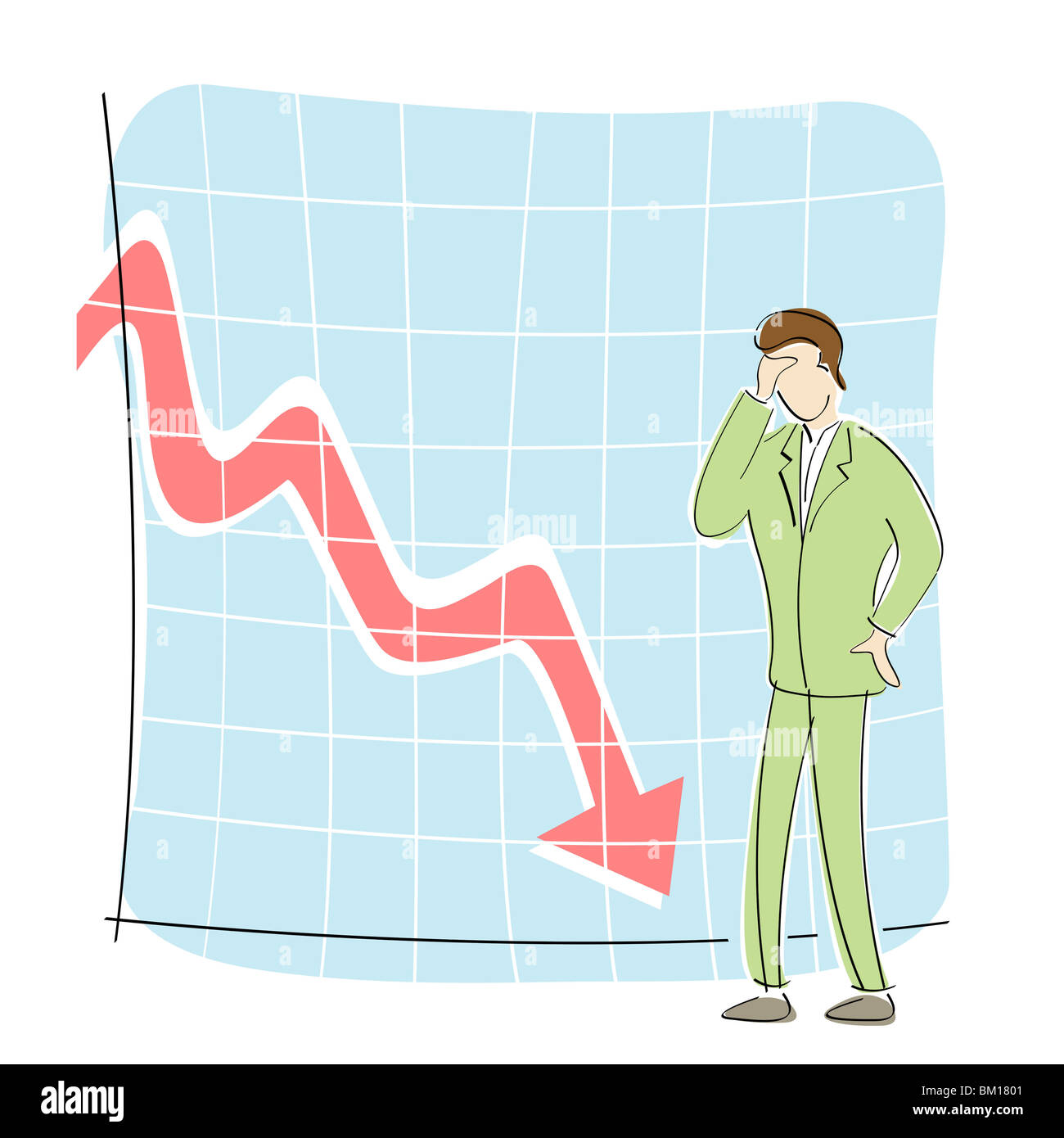 Sad person single line art hi-res stock photography and images - Alamy
