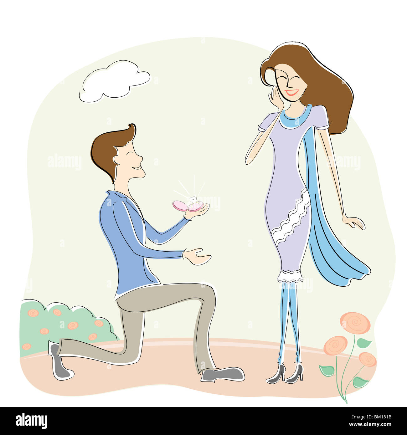 Man proposing a woman Stock Photo - Alamy