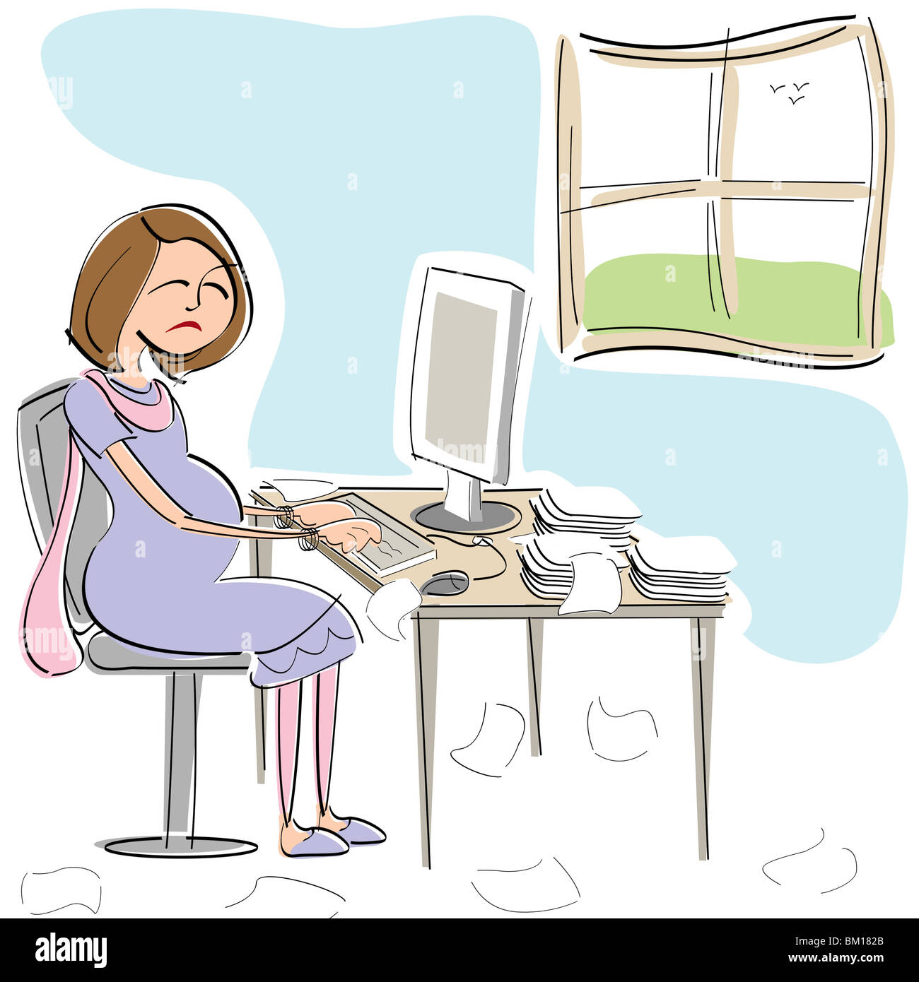Pregnant businesswoman working at home Stock Photo - Alamy