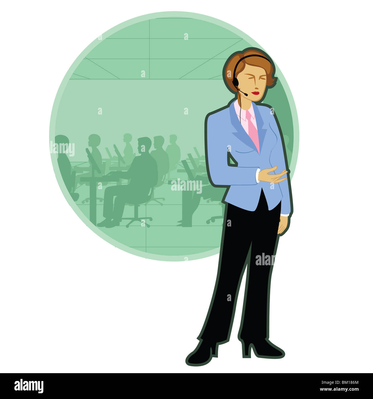 Female customer service representative Stock Photo - Alamy