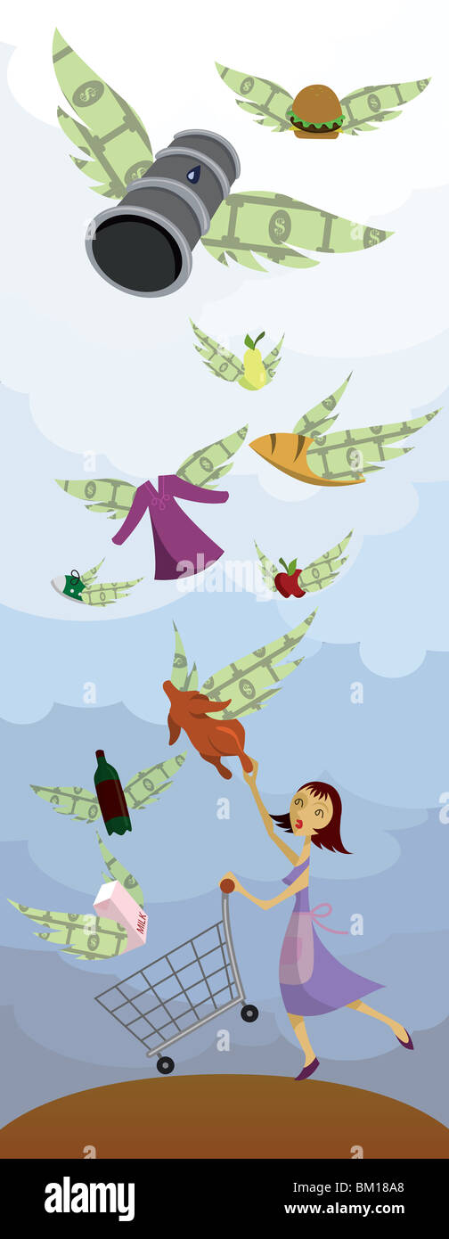 Conceptual image representing inflation in economy Stock Photo - Alamy