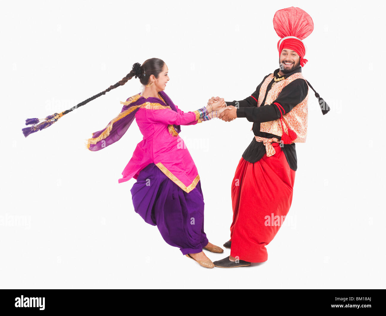 Bhangra the traditional folk dance from Punjab in North India Stock ...