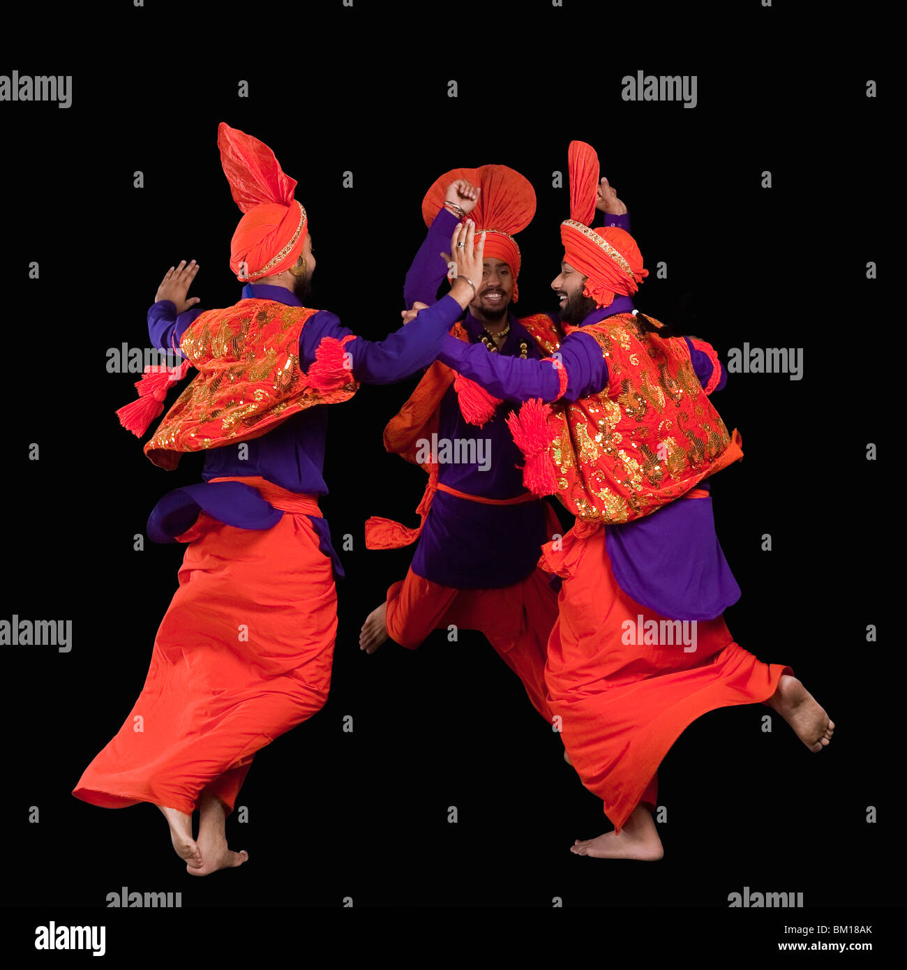 Bhangra the traditional folk dance from Punjab in North India Stock ...
