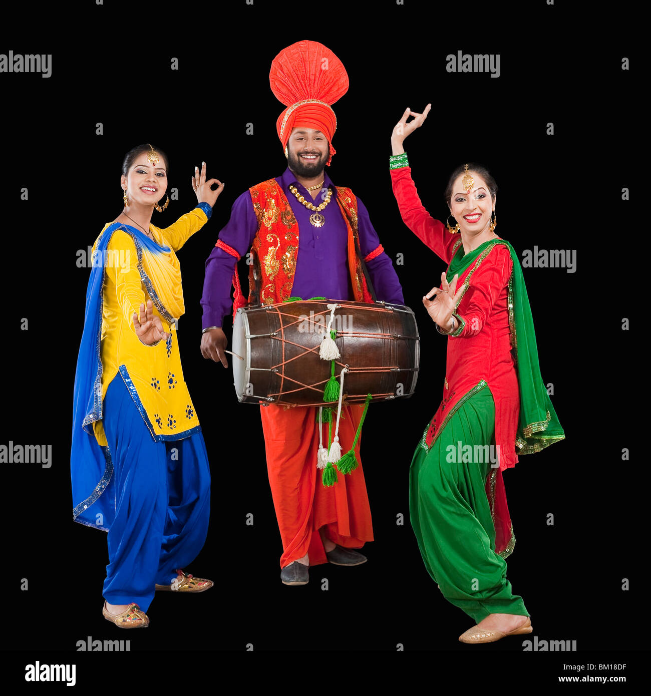 Bhangra the traditional folk dance from Punjab in North India Stock ...