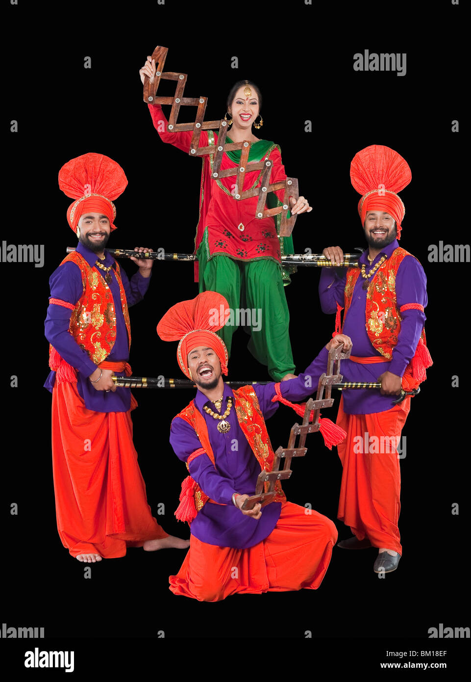 Bhangra the traditional folk dance from Punjab in North India Stock ...
