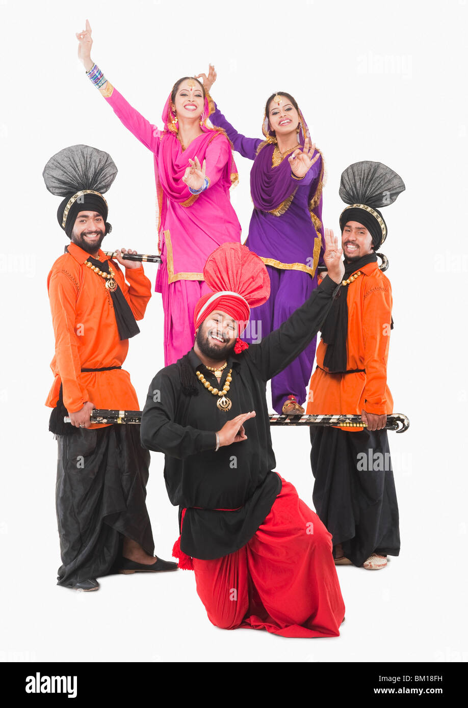 Bhangra the traditional folk dance from Punjab in North India Stock ...