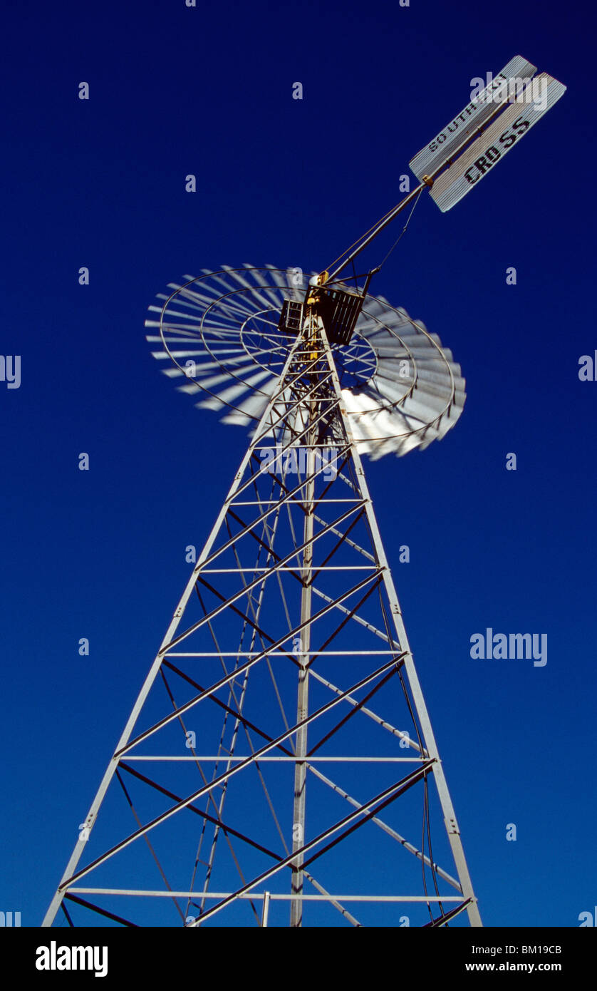 Low angle view of a windmill, American Wind Power Center, Lubbock ...