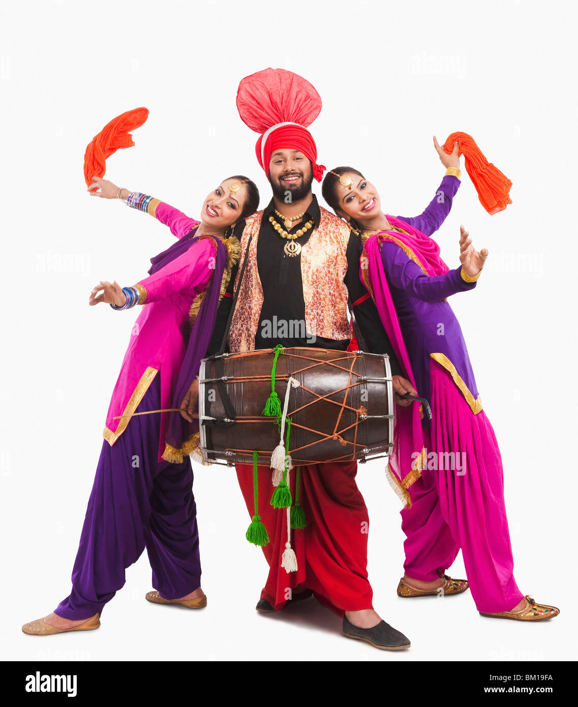 Bhangra the traditional folk dance from Punjab in North India Stock ...