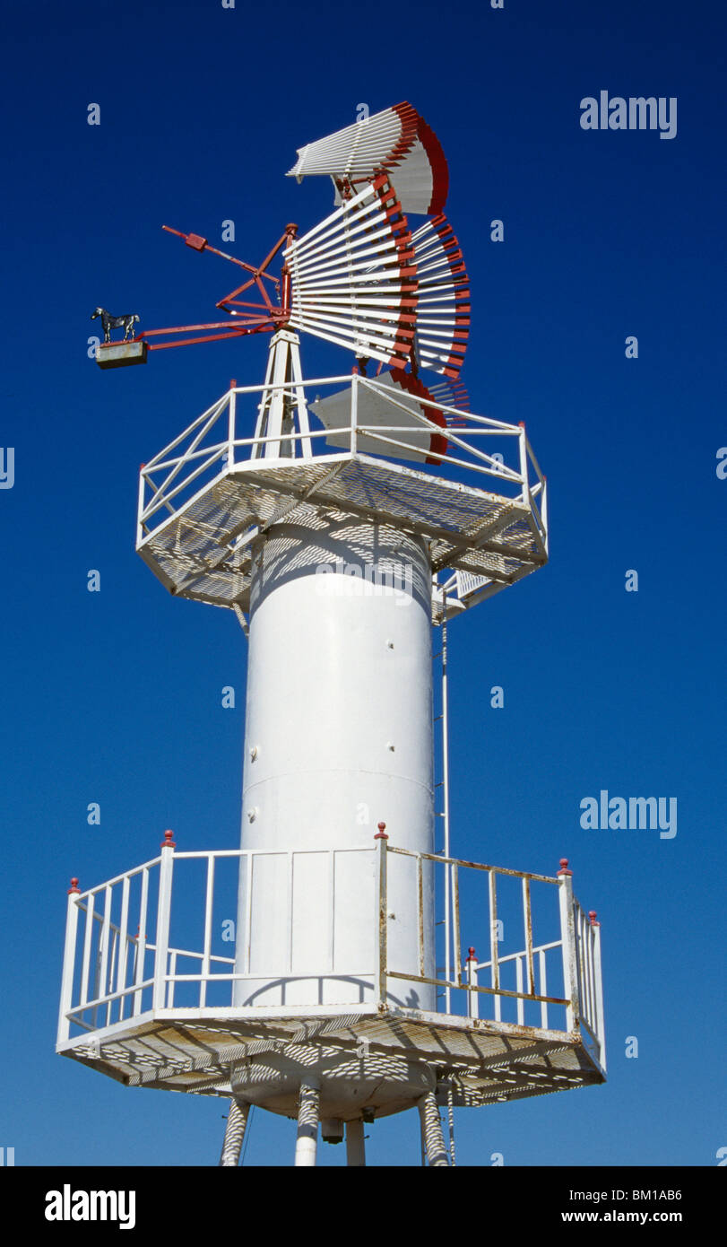 Low angle view of a windmill, American Wind Power Center, Lubbock ...