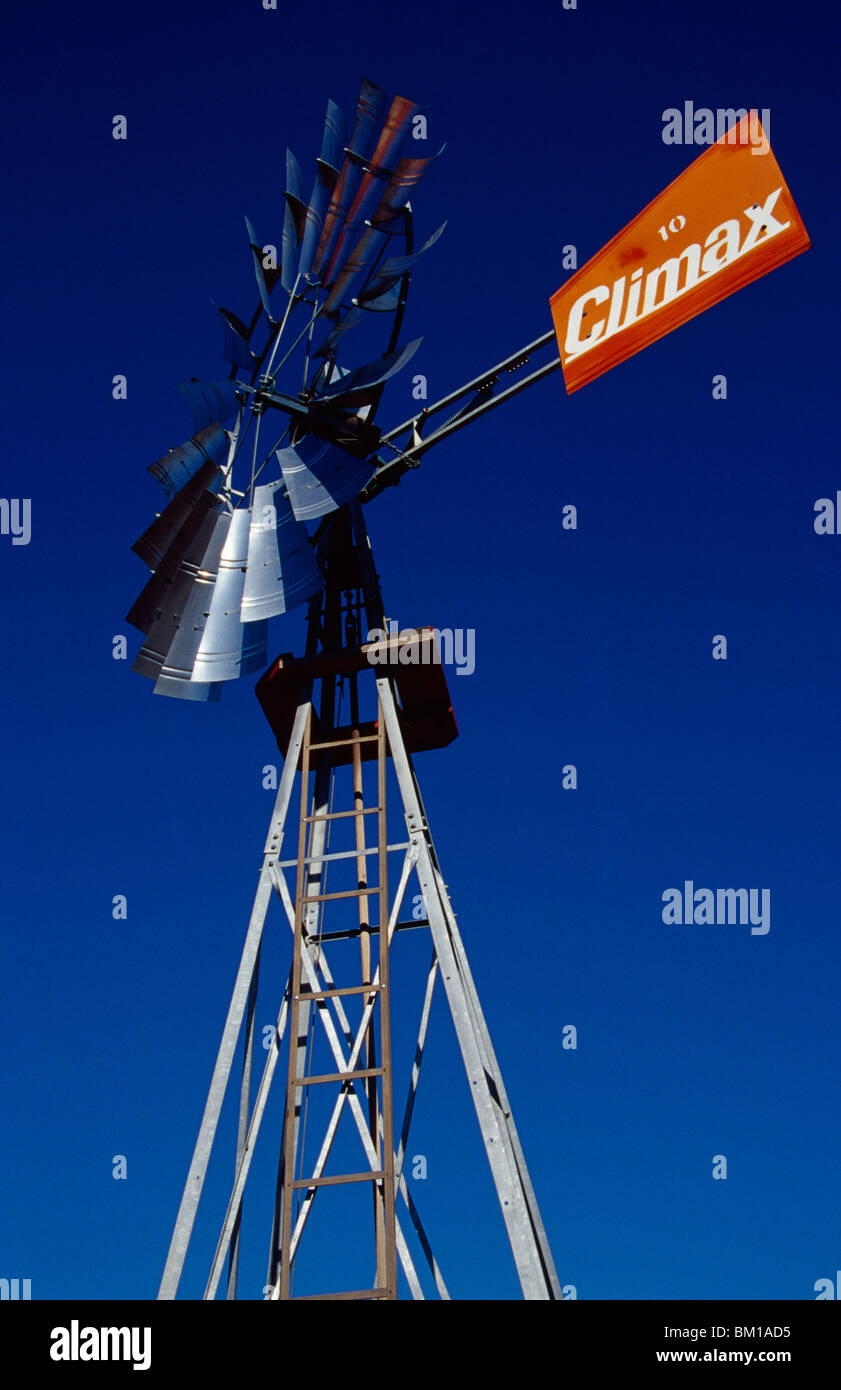 Low angle view of a windmill, American Wind Power Center, Lubbock ...