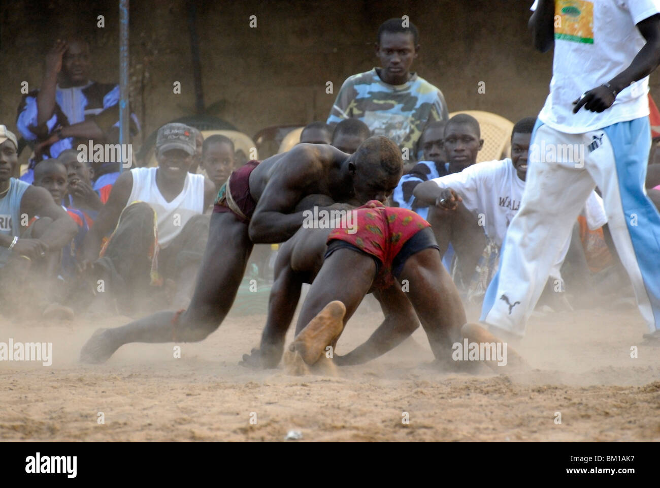 Traditional fight, Ndangane, Republic of Senegal, Africa Stock Photo ...