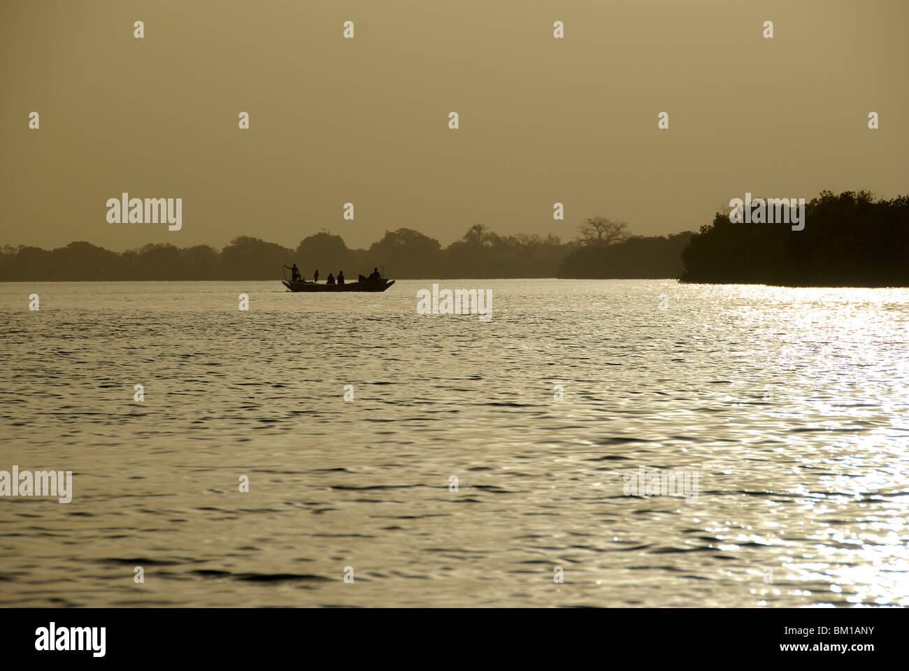 Saloum river at sunset, Ndangane, Republic of Senegal, Africa Stock ...