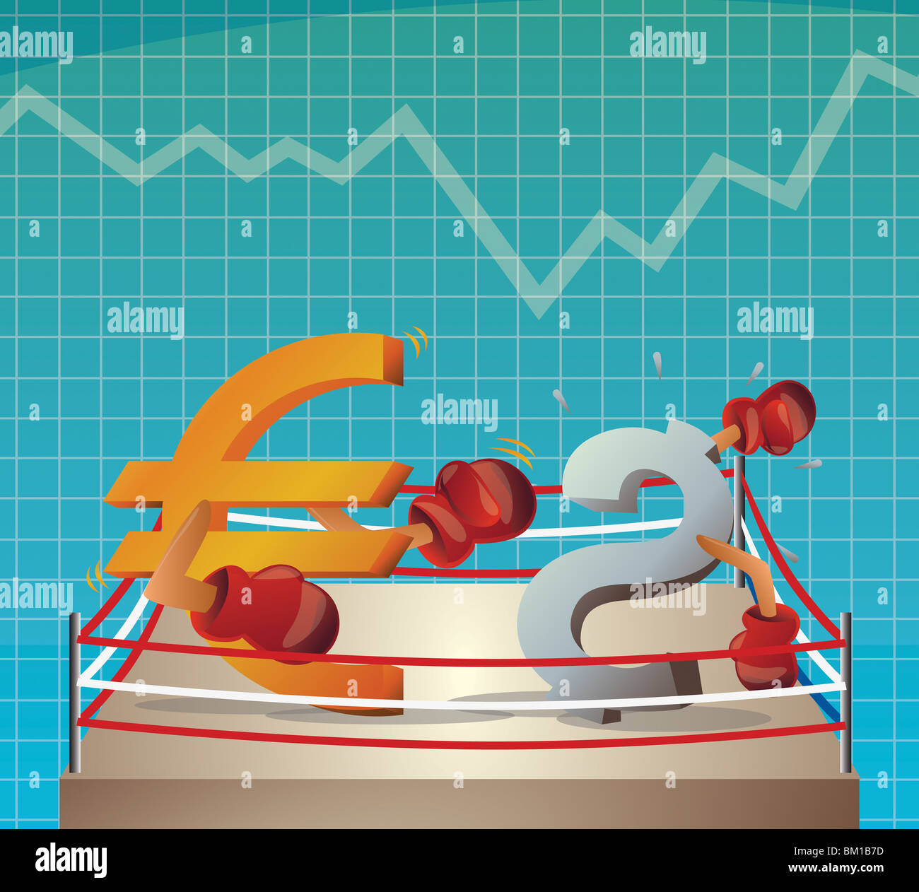 Illustrative representation of currency exchange Stock Photo - Alamy