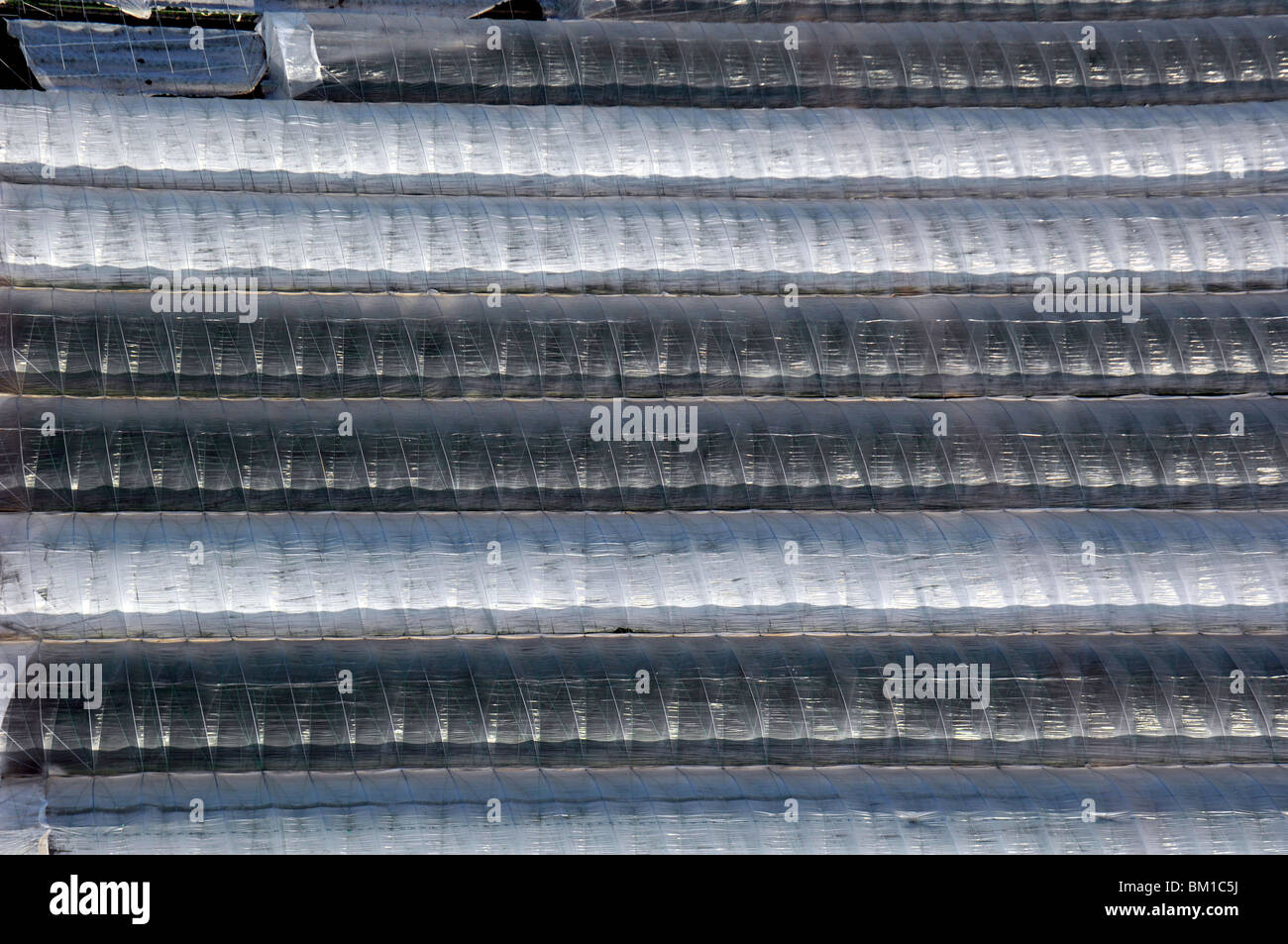 Aerial view of poly tunnels covering the land Stock Photo - Alamy