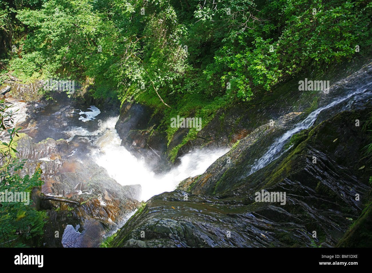 Mynach Falls on the Afon Mynach at Devil's Bridge, Ceredigion, Wales ...