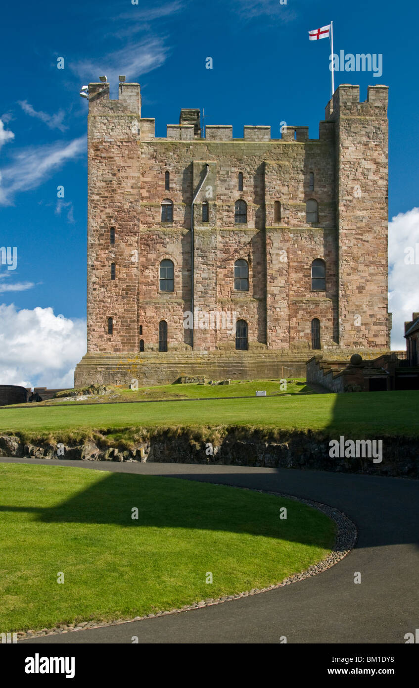 Inner Keep of Bamburgh Castle, Northumberland, England, UK Stock Photo ...