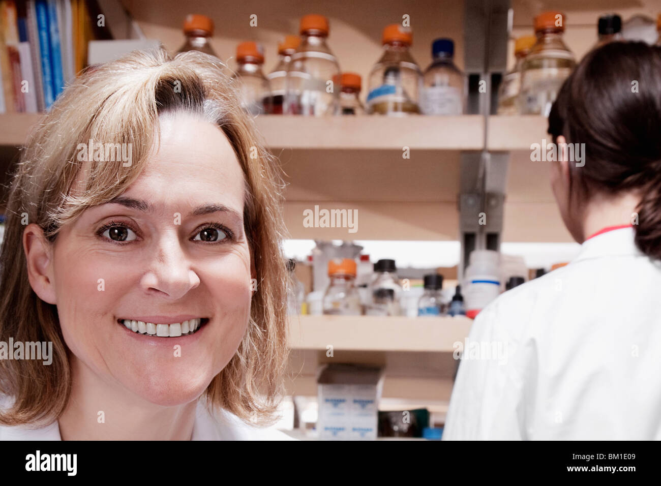 Female doctors working in a laboratory Stock Photo - Alamy