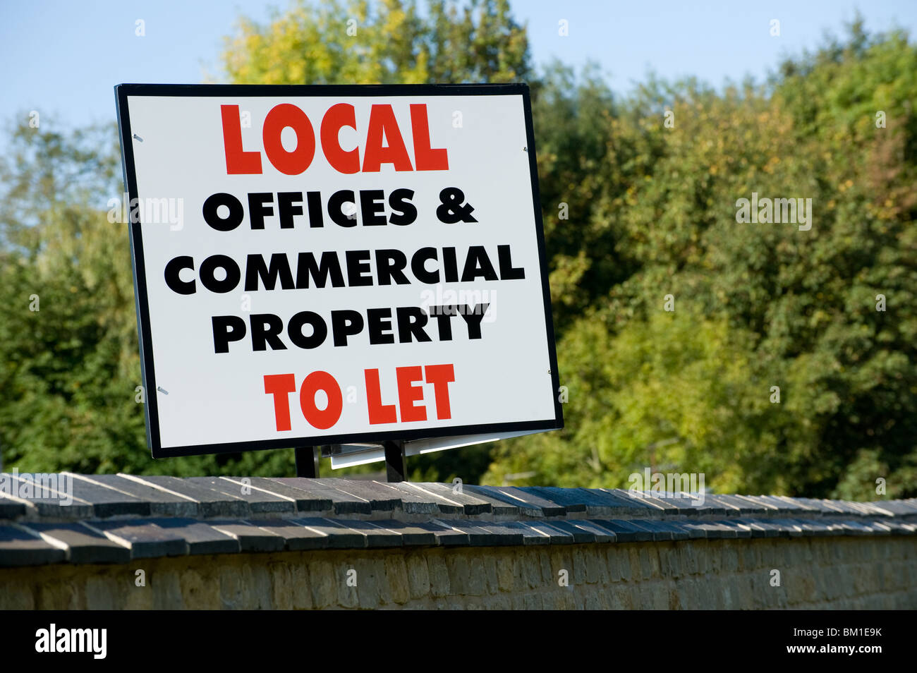 Sign advertising offices and commerical property available to let Stock ...