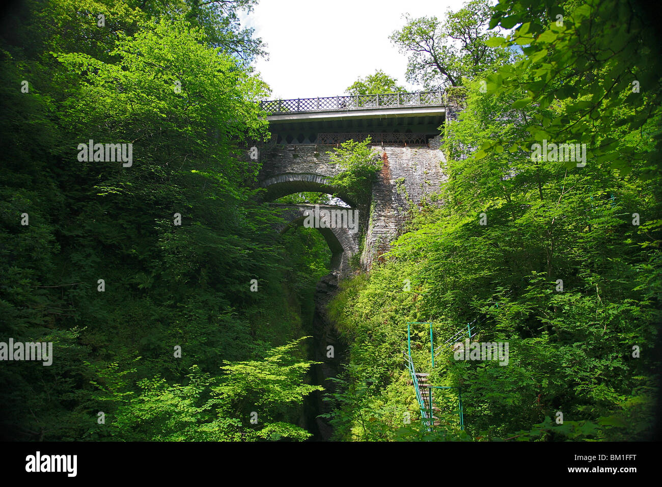 The three bridges over the river gorge at Devil's Bridge, Ceredigion, Wales, UK Stock Photo - Alamy