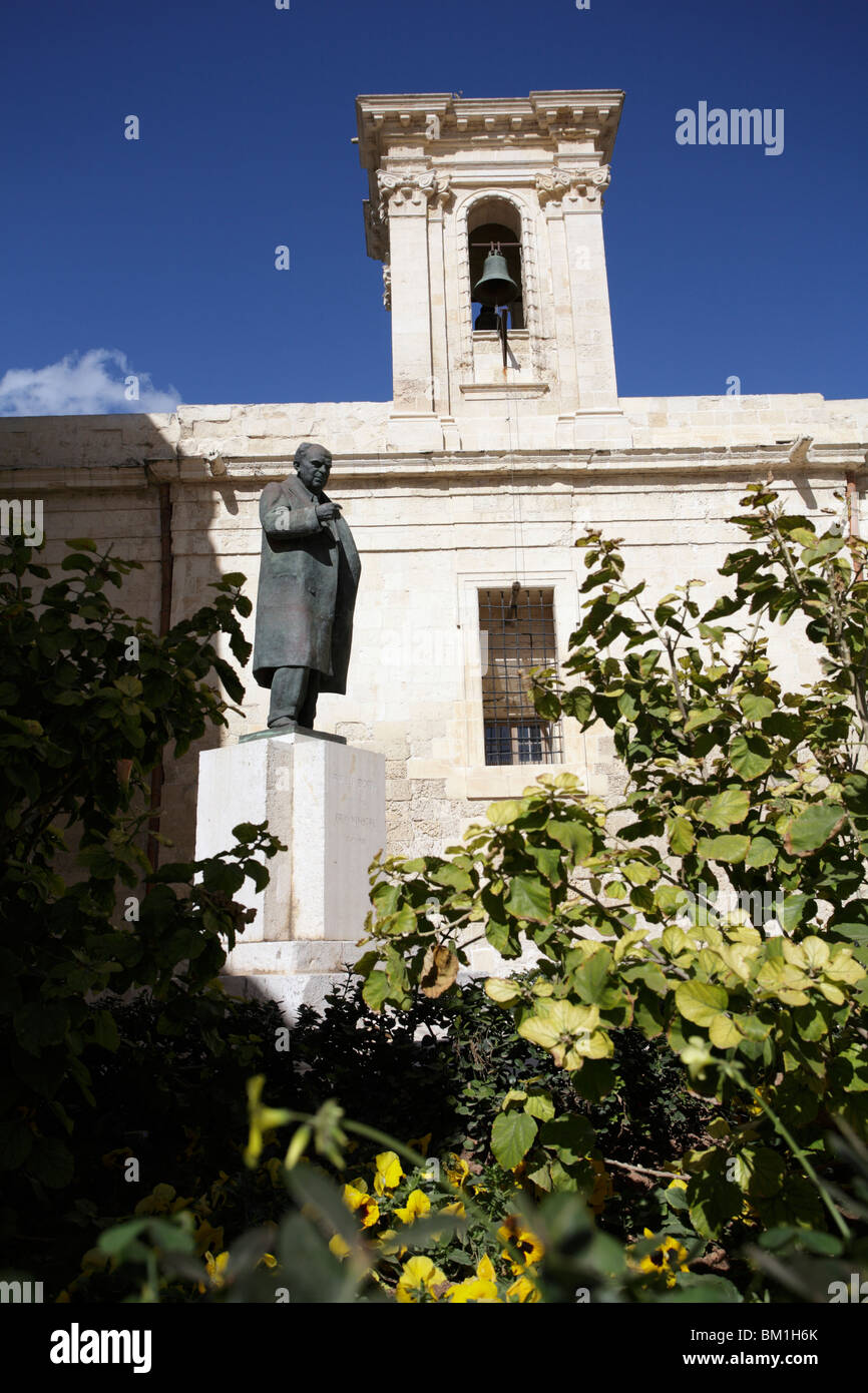 Statue of Paul Boffa, Prime Minister of Malta, 1947 - 1960, with the ...