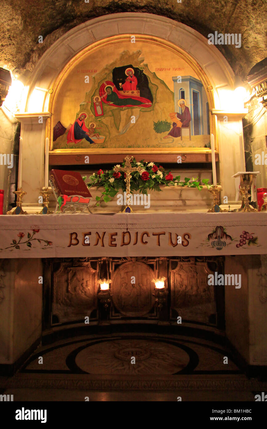 Israel, Jerusalem, the grotto of the Nativity of St. John the at the ...