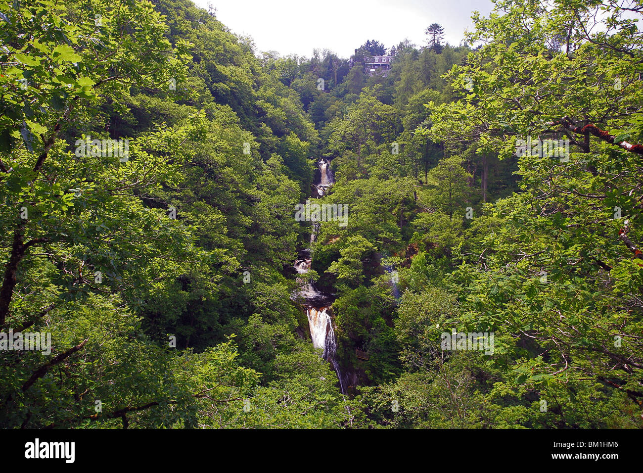 Mynach Falls on the Afon Mynach at Devil's Bridge, Ceredigion, Wales ...