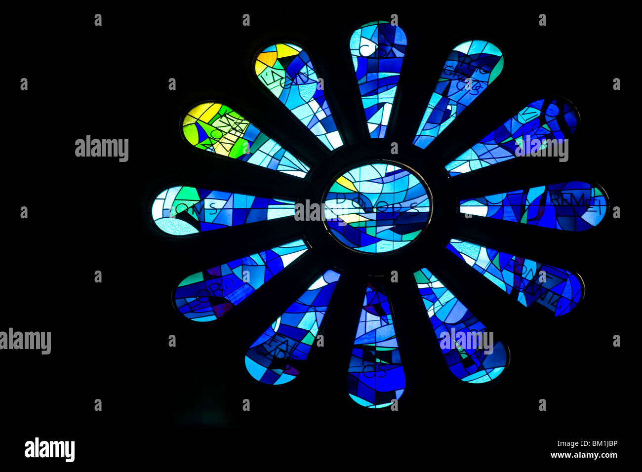 Rose window, interior, Sagrada Familia of Antoni Gaudì, Barcelona ...