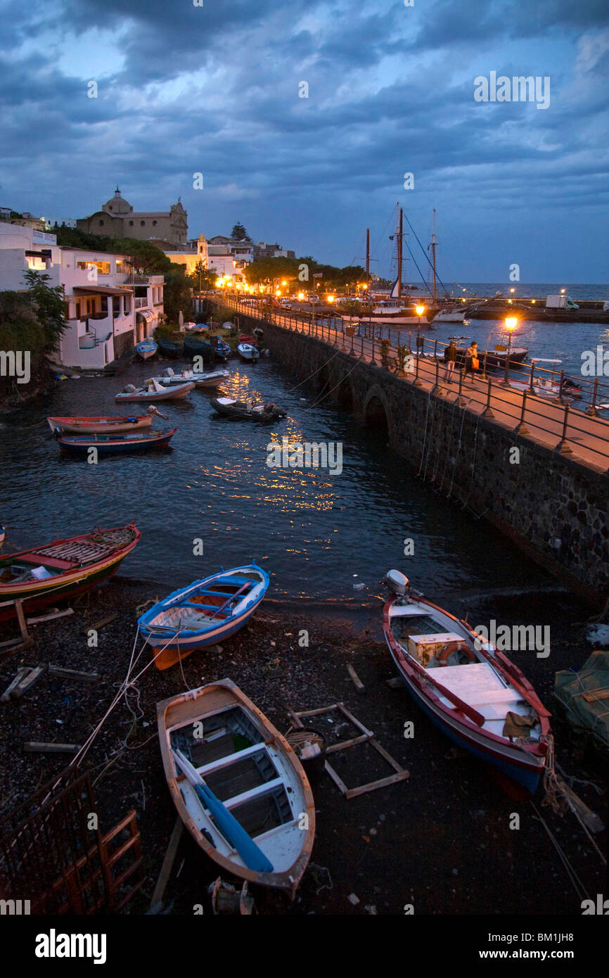 San Marina harbour, Salina Island, Messina, Italy, Europe Stock Photo ...