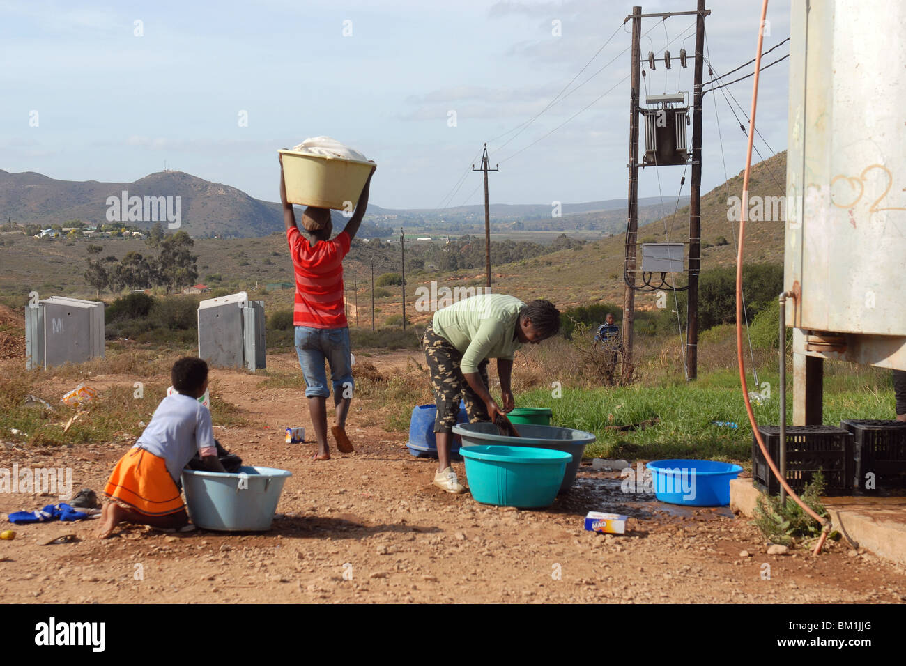 three woman at washing time Stock Photo - Alamy