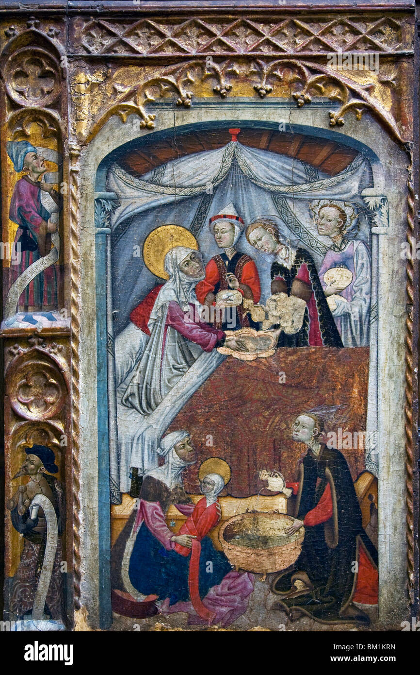 Birth Virgin circa 1430 15th century Aragonese School in interior Lady ...