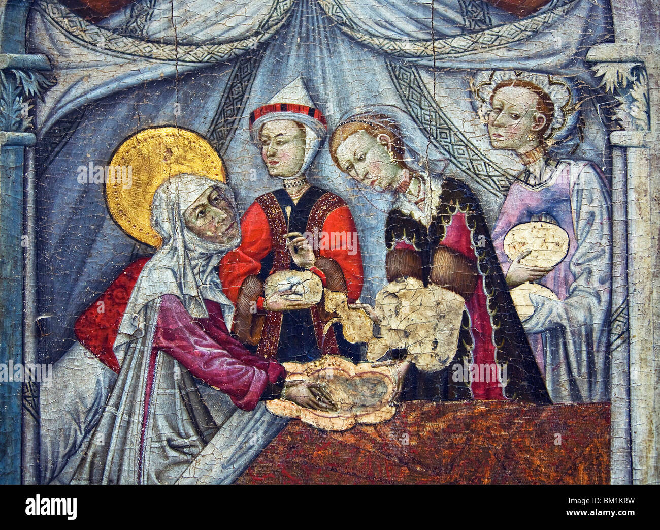 Birth Virgin circa 1430 15th century Aragonese School in interior Lady ...