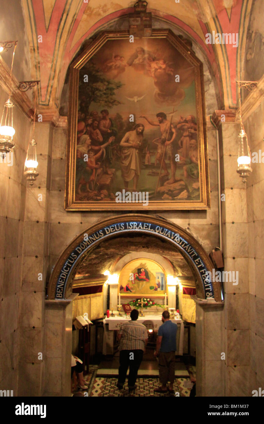 Israel, Jerusalem, the grotto of the Nativity of St. John the at the ...