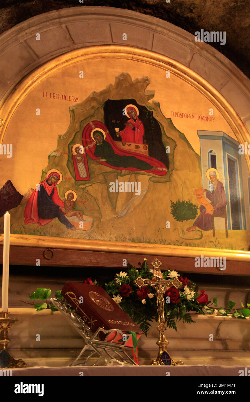 Israel, Jerusalem, the altar at the grotto of the Nativity of St. John ...