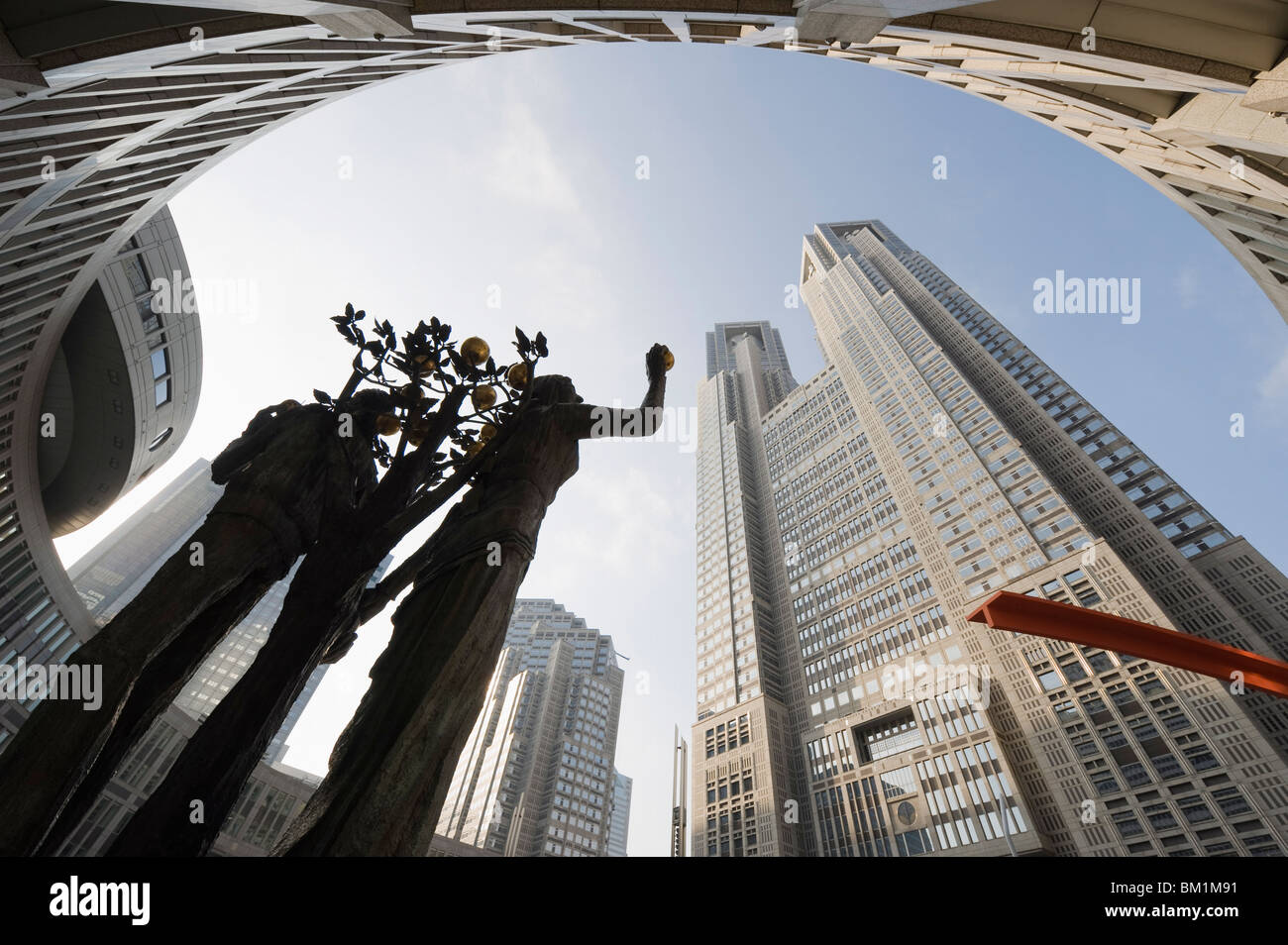 Statue in front of the Tokyo Metropolitan Government Building, Shinjuku ...