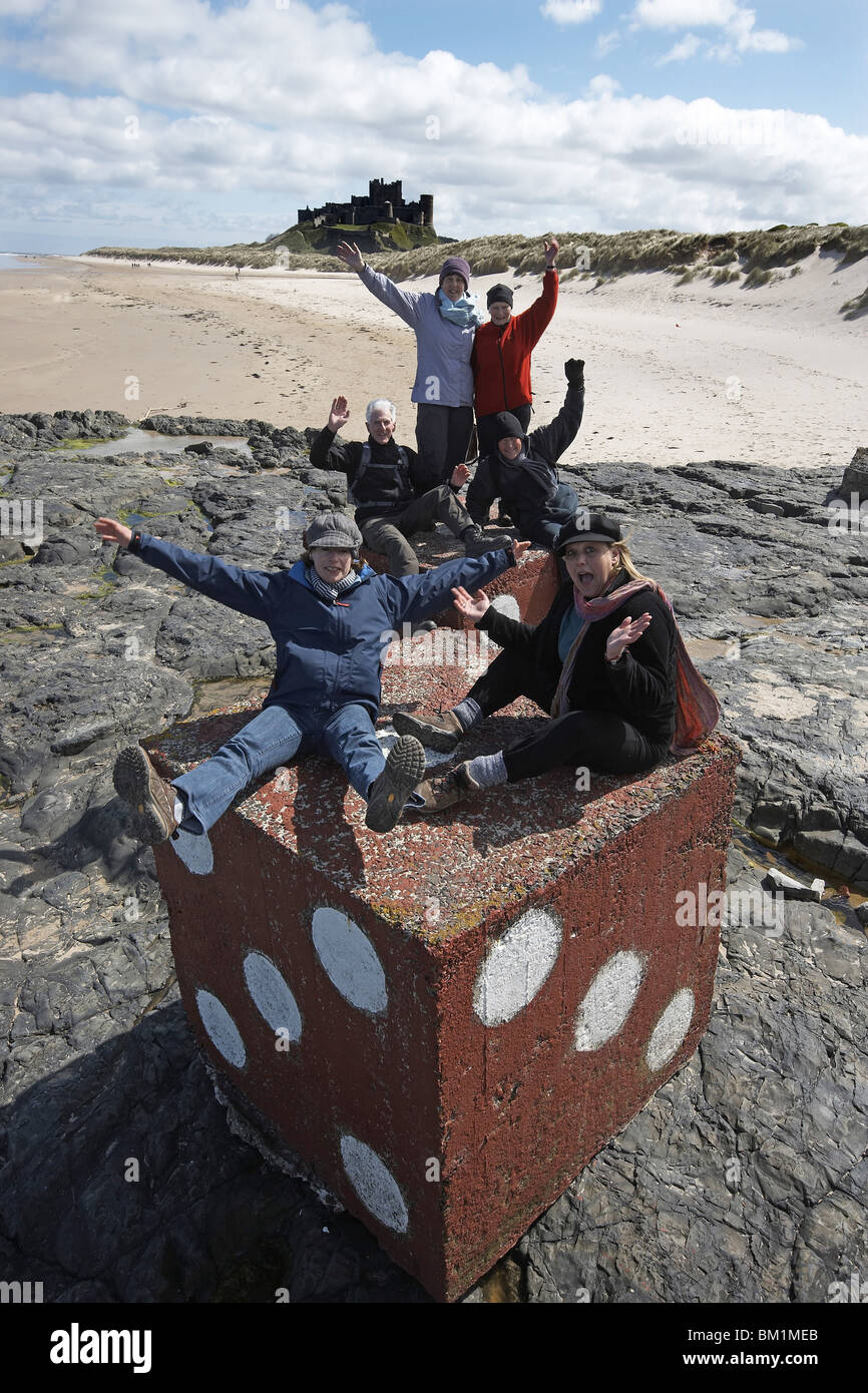 Two giant concrete blocks painted as dice hi-res stock photography and ...