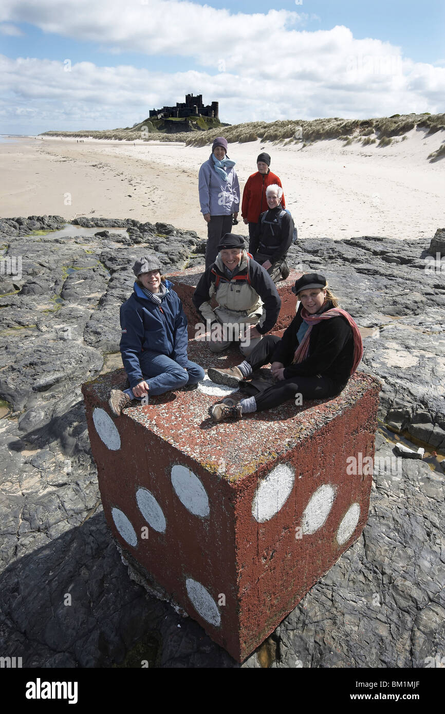 Two giant concrete blocks painted as dice hi-res stock photography and ...