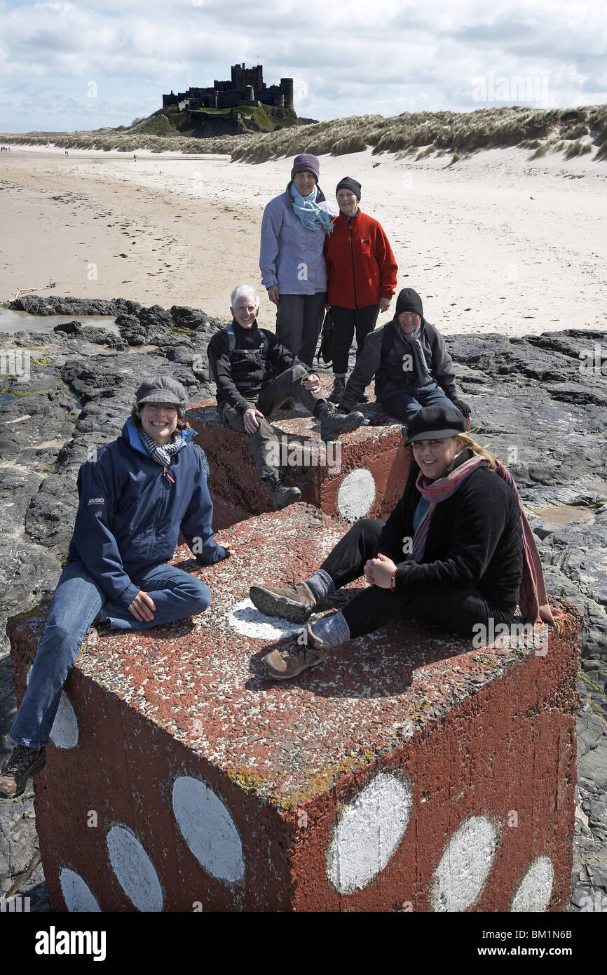 Two giant concrete blocks painted as dice hi-res stock photography and ...