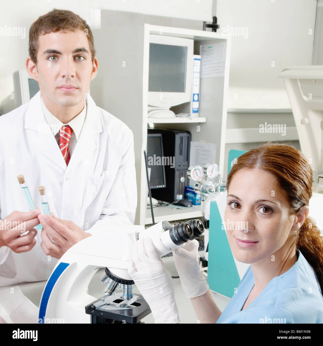 Lab technicians working in a laboratory Stock Photo - Alamy Lab technicians working in a laboratory Stock Photo - Alamy