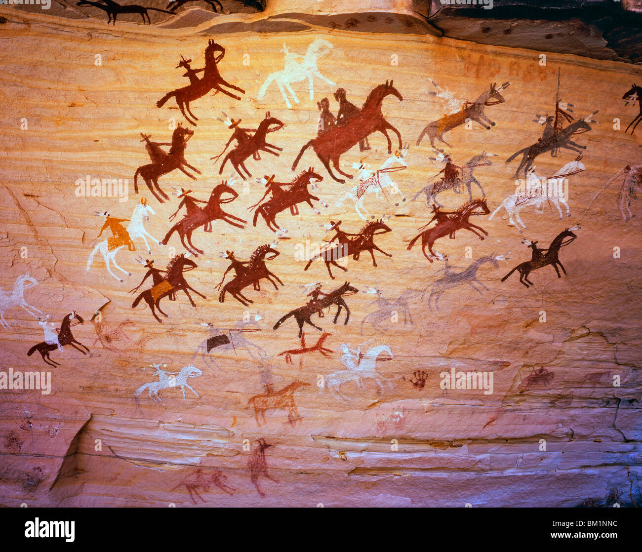 Navajo Pictograph of Horses and Riders - about 100 - 200 Years Old ...