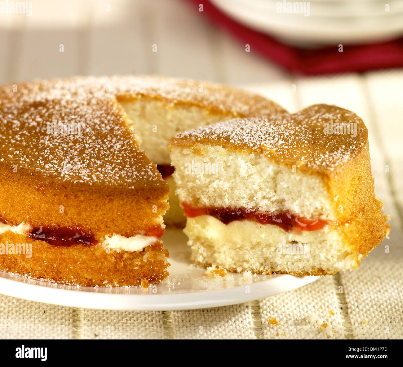 Raspberry sponge cake Stock Photo - Alamy