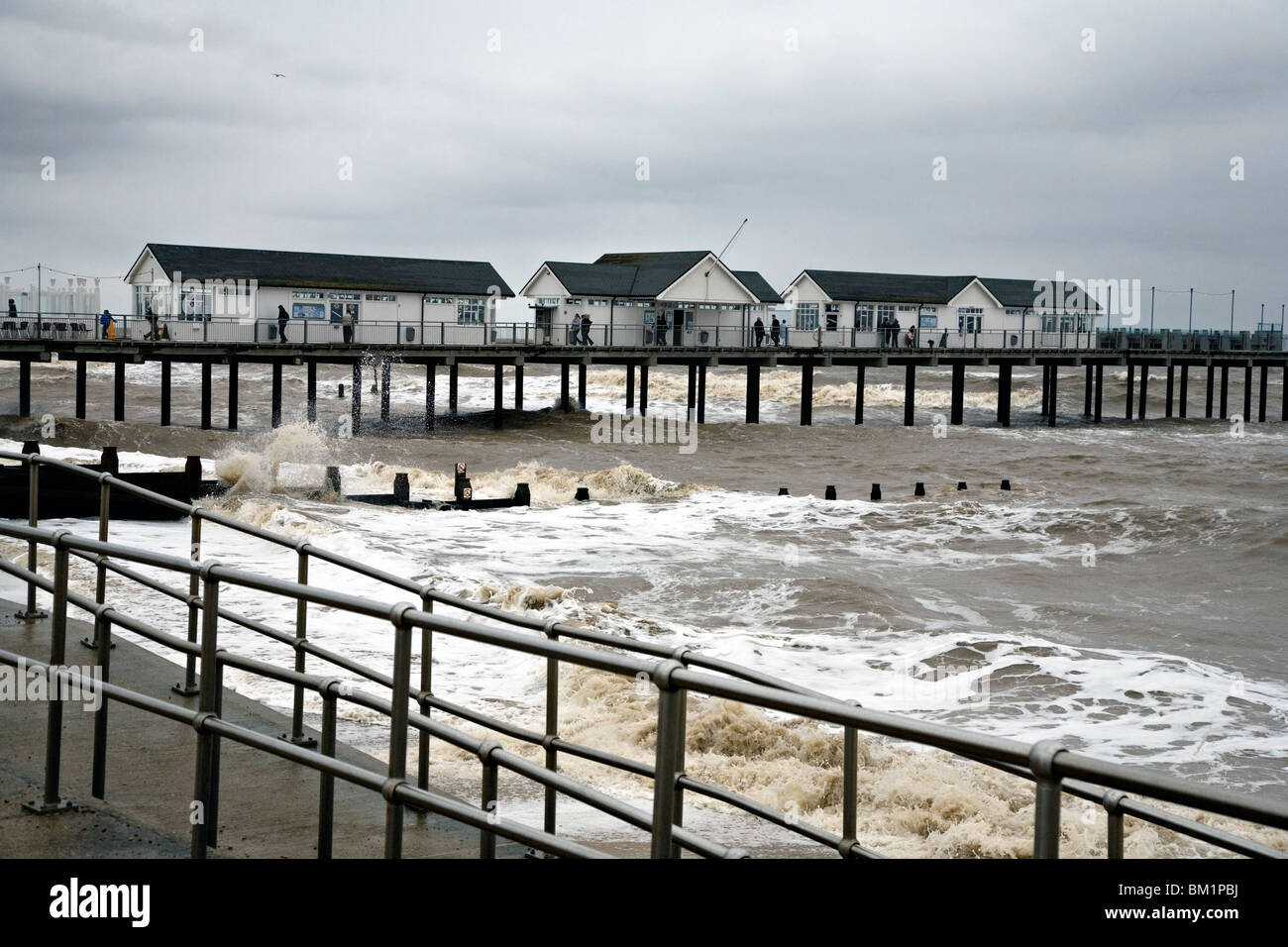 southwold pier in a storm Stock Photo - Alamy