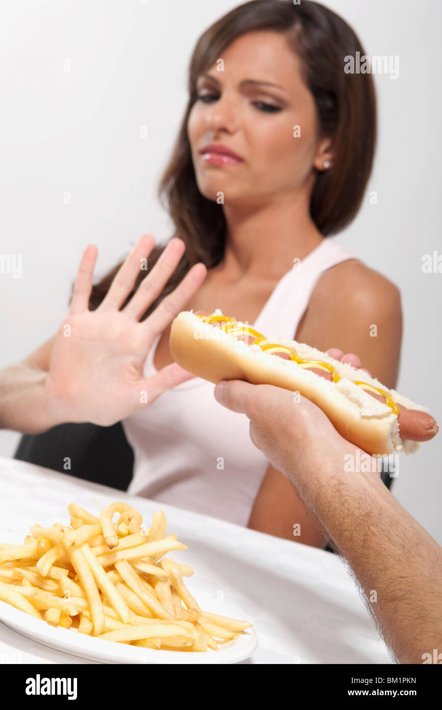 Refusing to eat unhealthy food hi-res stock photography and images - Alamy