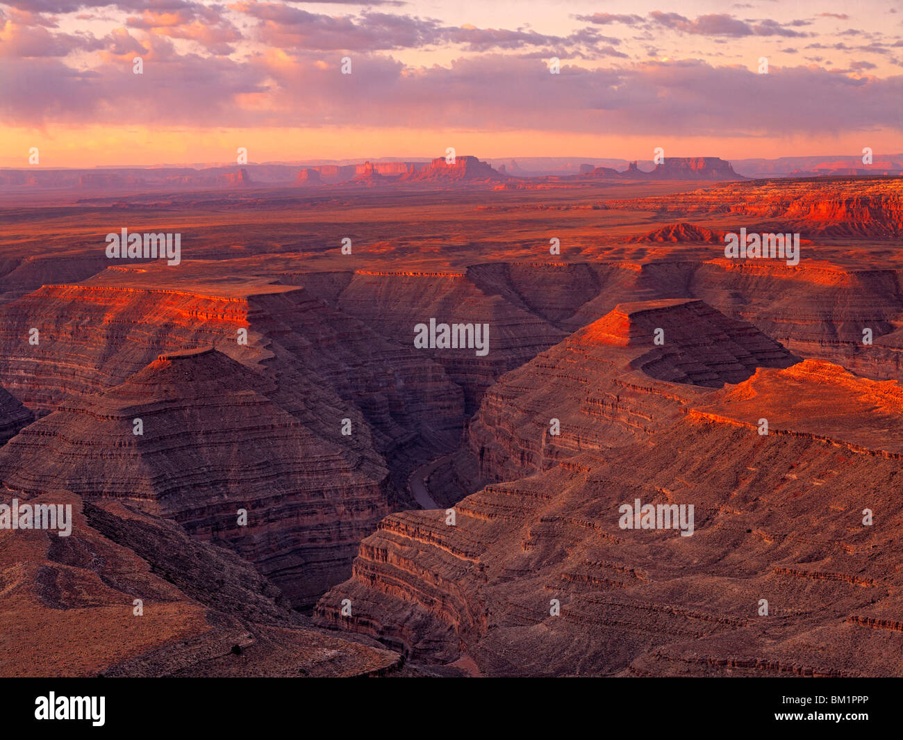 Sunset View from Muley Point toward Monument Valley Glen Canyon ...