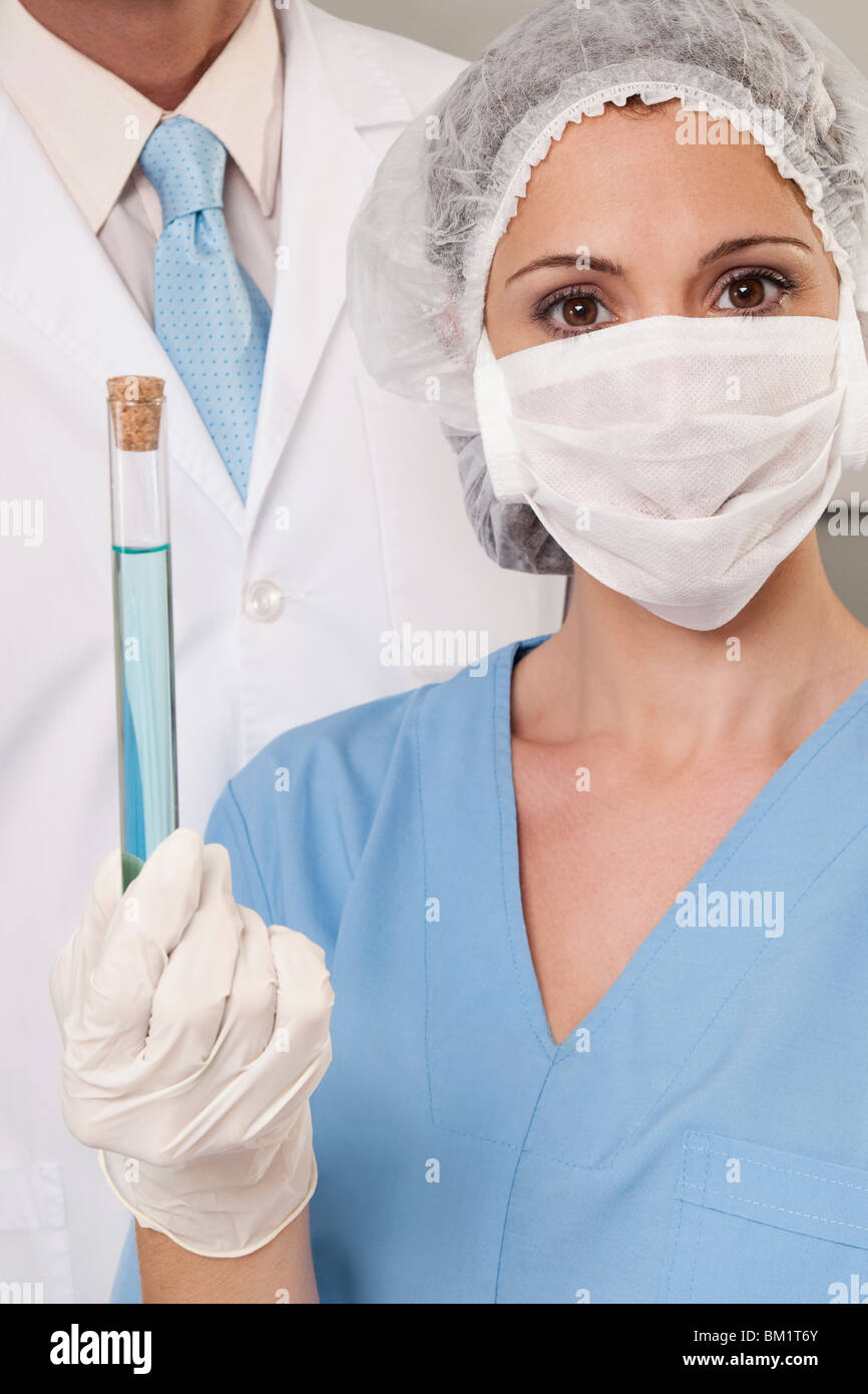 Lab technicians analyzing sample in hi-res stock photography and images ...